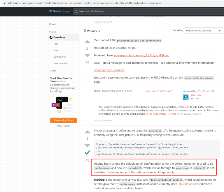Ubuntu 20.04下Intel CPU电源管理策略只有powersave和performance的问题-进城务工人员小梅